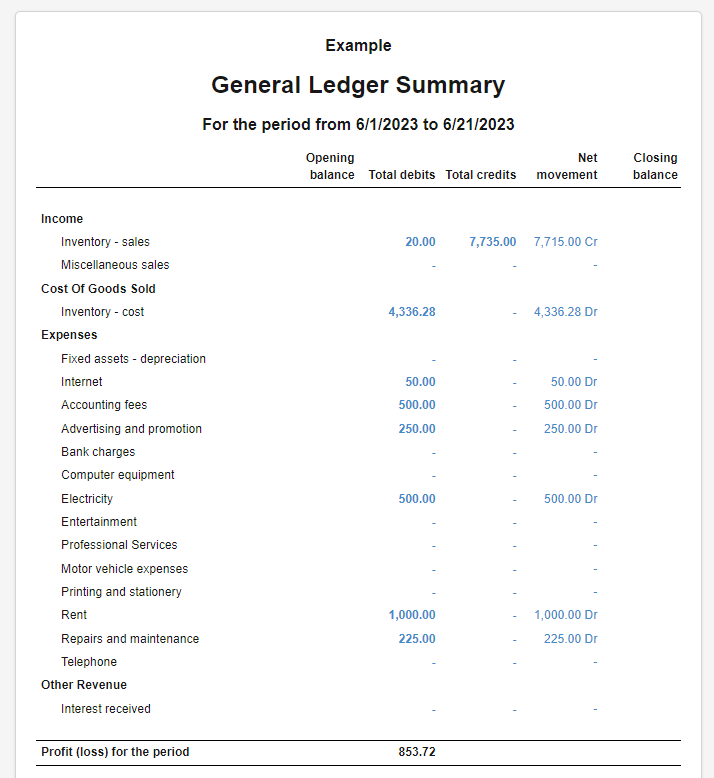 General Ledger Reports - BC Bookkeeping Tutorials|dwmbeancounter.com