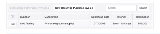 Recurring Purchase Invoices - BC Bookkeeping Tutorials|dwmbeancounter.com
